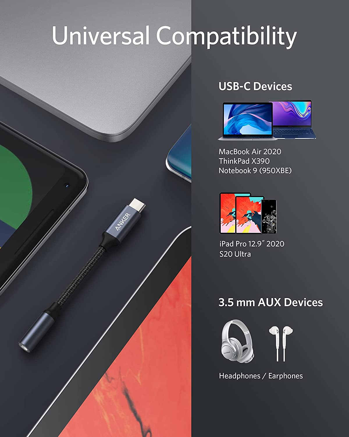 Audio Adapter USB-C to 0.138 in - Anker Panama