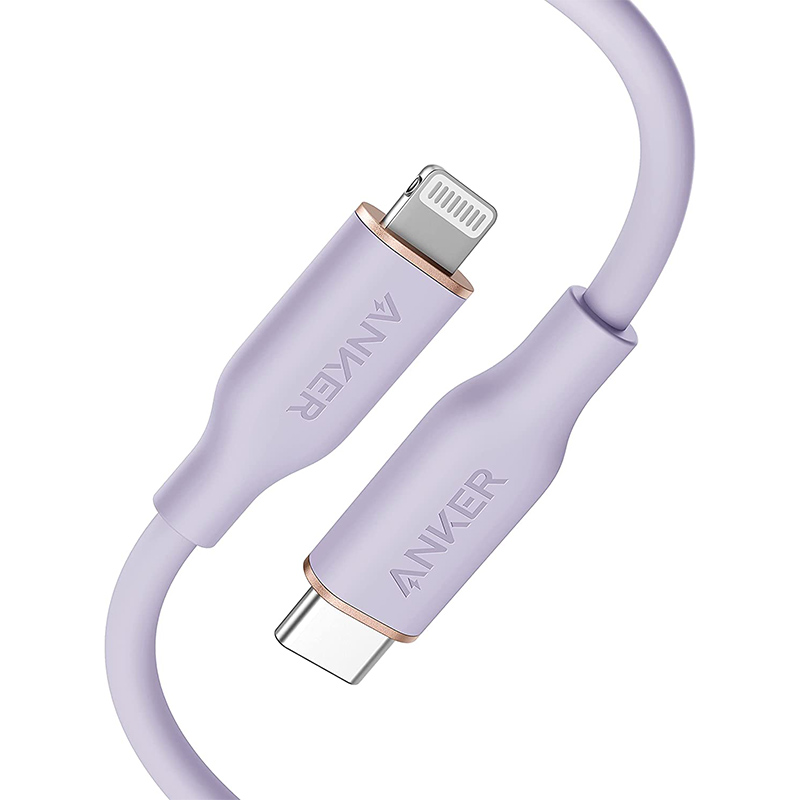 Anker PowerLine III Flow USB-C a lightning 3ft Purpura - Anker Panama