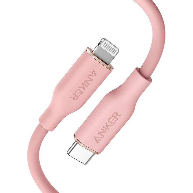 Anker PowerLine III Flow USB-C a lightning 3ft Rosado - Anker Panama